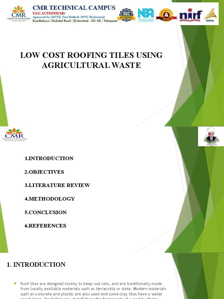 Low Cost Roofing Tiles Using Agricultural Waste 777 | PDF Low Cost Roofing Tiles Using Agricultural Waste 777 | PDF