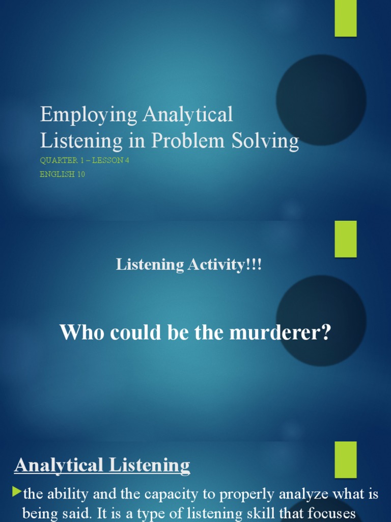 Analytical Listening Skills Guide | PDF