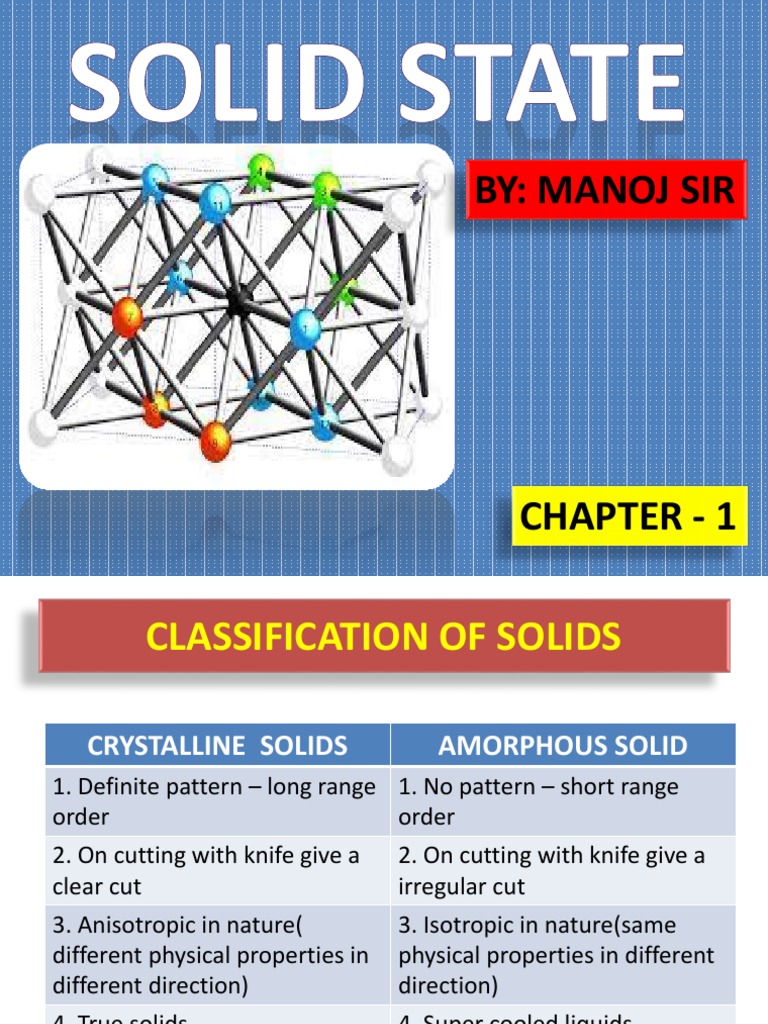 Solid State | PDF | Crystal Structure | Ion