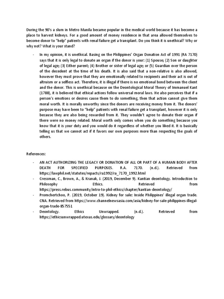 Bioethics CU 1 | PDF | Organ Donation | Organ Transplantation