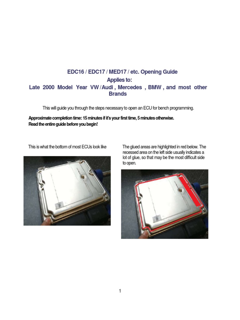 ECU Opening Guide | PDF | Manufactured Goods | Equipment