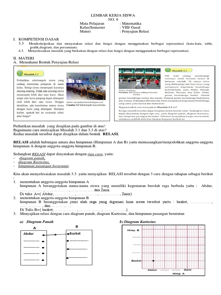 LK 9 Penyajian Relasi | PDF