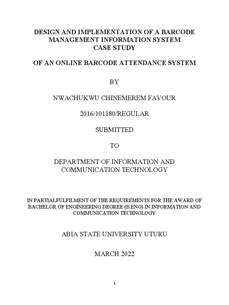 Design and Implementation of An Online Barcode Attendance System | PDF ...