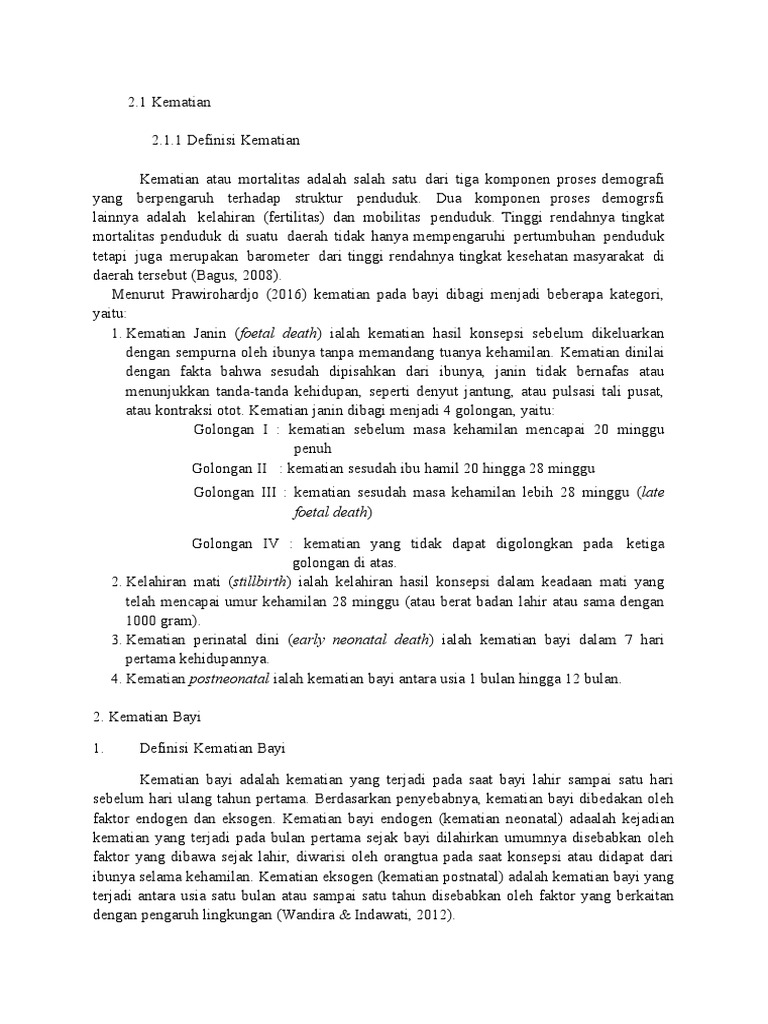 Faktor Faktor Yang Mempengaruhi Kematian Bayi Pdf