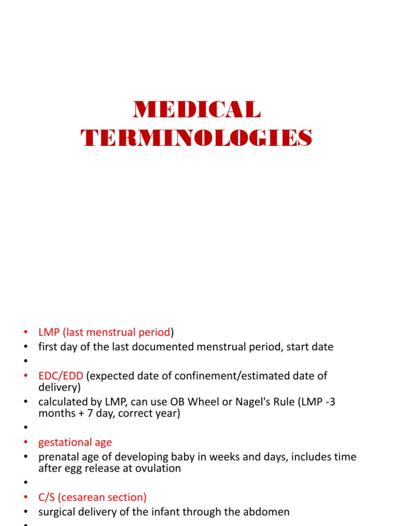 Medical Terminologies | PDF | Childbirth | Pregnancy