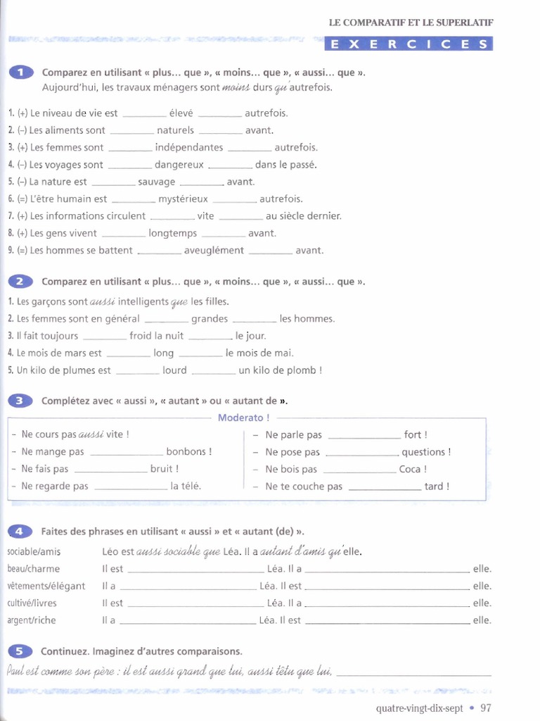Comparatif Exercices | PDF