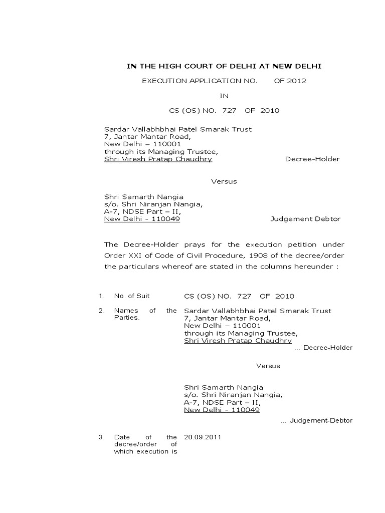 Execution Petition | PDF | Common Law | Justice