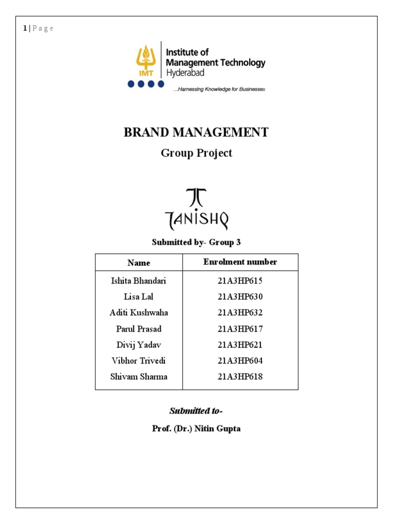 BM-Project Group 3 | PDF | Brand | Jewellery