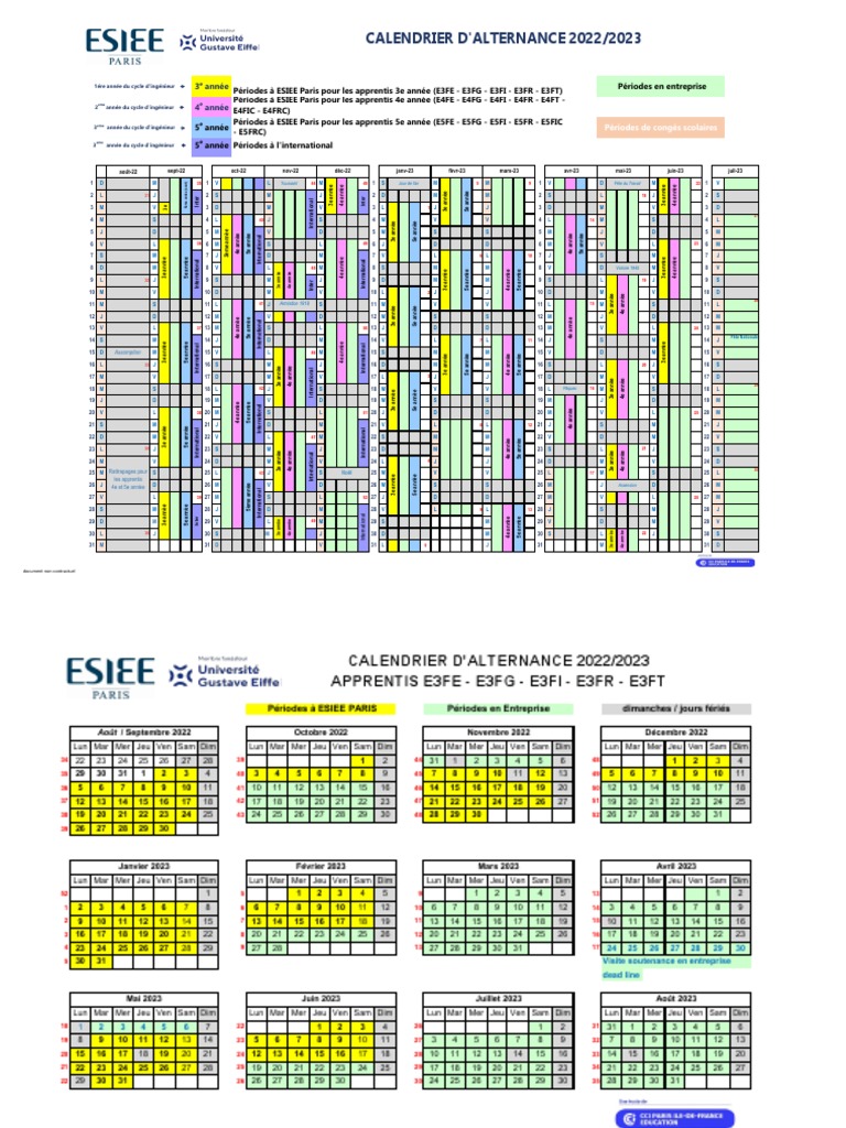 Calendrier Apprentissage 2022 2023 v2 | PDF