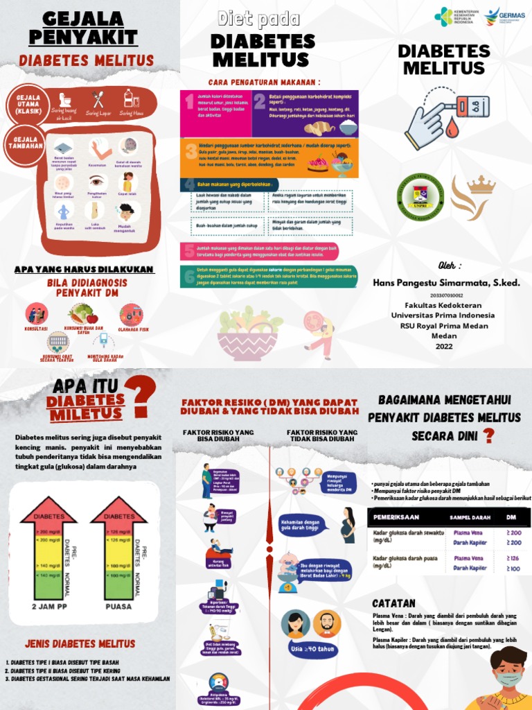 Leaflet Diabetes Melitus (DM) - Hans Pangestu Simarmata | PDF