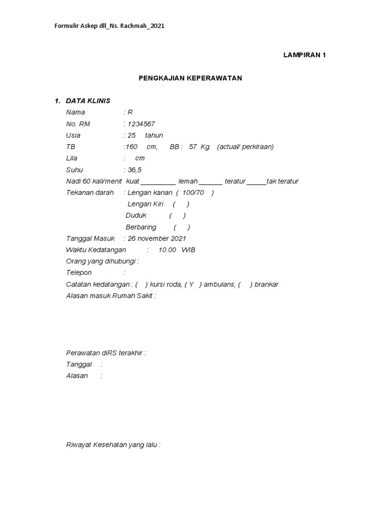 Form Praktik Kompre With Ns. Rachmah-1 | PDF