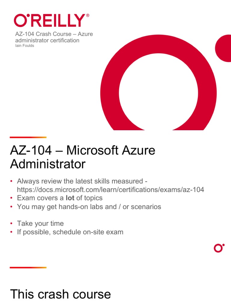 AZ-104 Azure Admin Crash Course | PDF | Computer Network | Virtual Machine