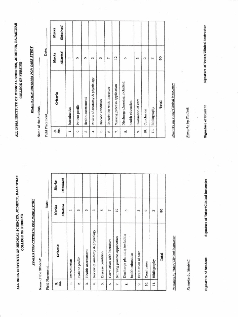 Case Study Evaluation Form | PDF