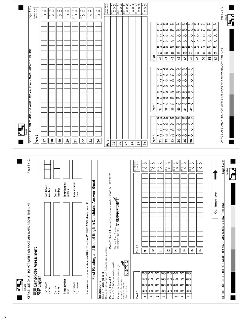 B2 Answer Sheets 1 | PDF
