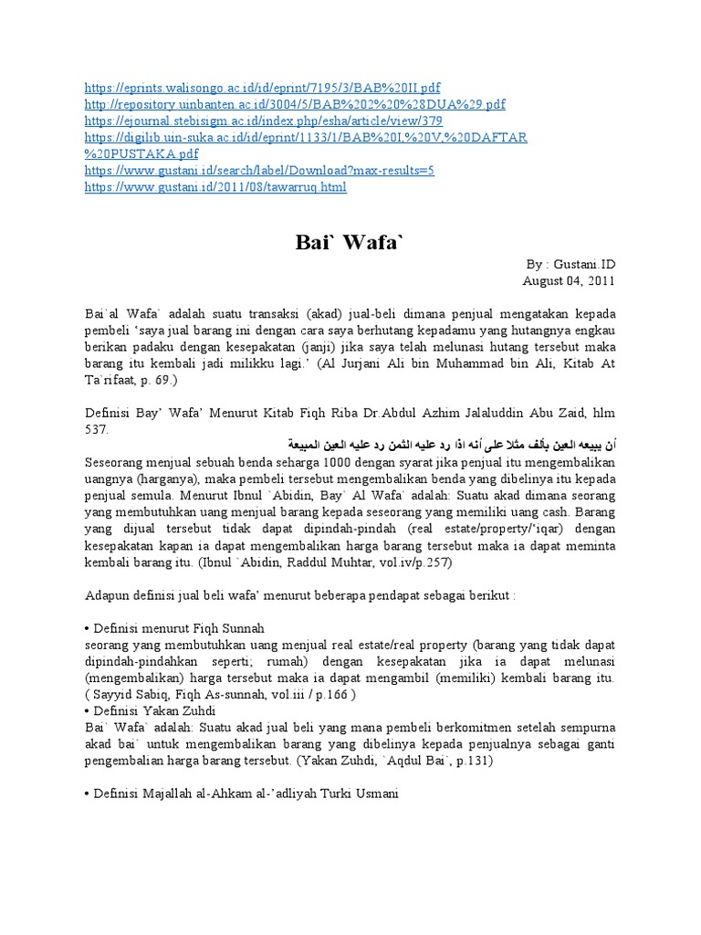 Bai Wafa | PDF