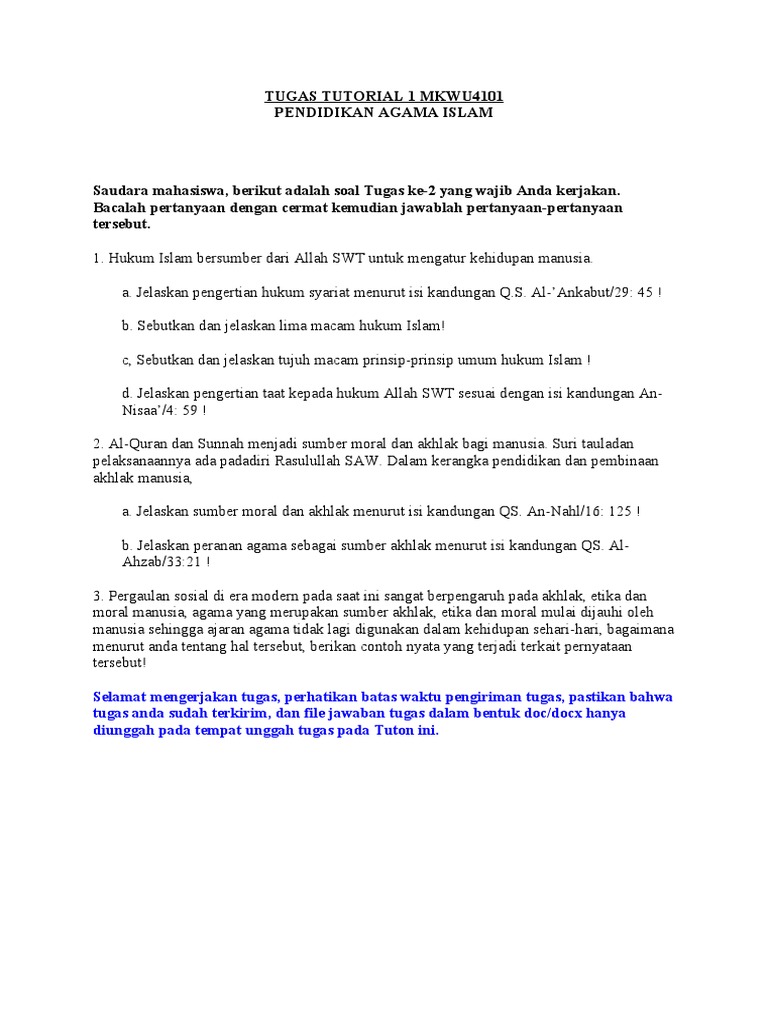 Tugas Tutorial 2 Mkwu4101 | PDF