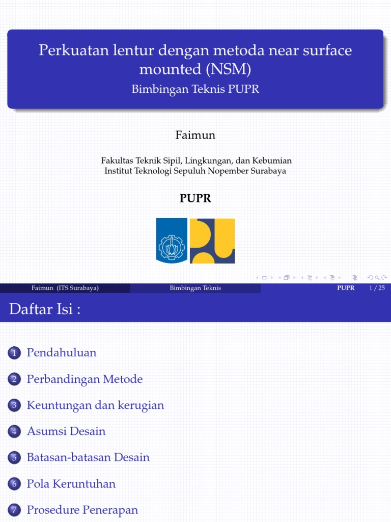 Faimun - Perkuatan Lentur Dengan Metoda Near Surface Mounted (NSM) Dan Contoh Penerapan | PDF