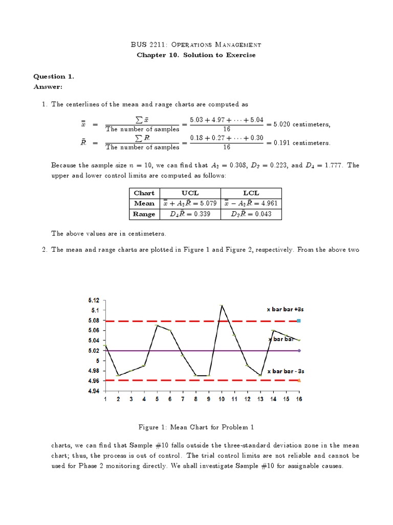 Ch10 Exercise Solution | Download Free PDF | Mean | Statistics
