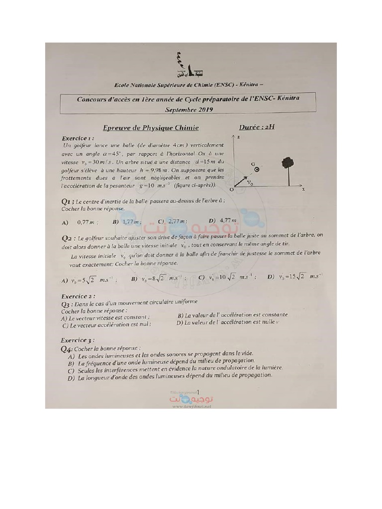 Modele Concours Ensck 2019 | PDF