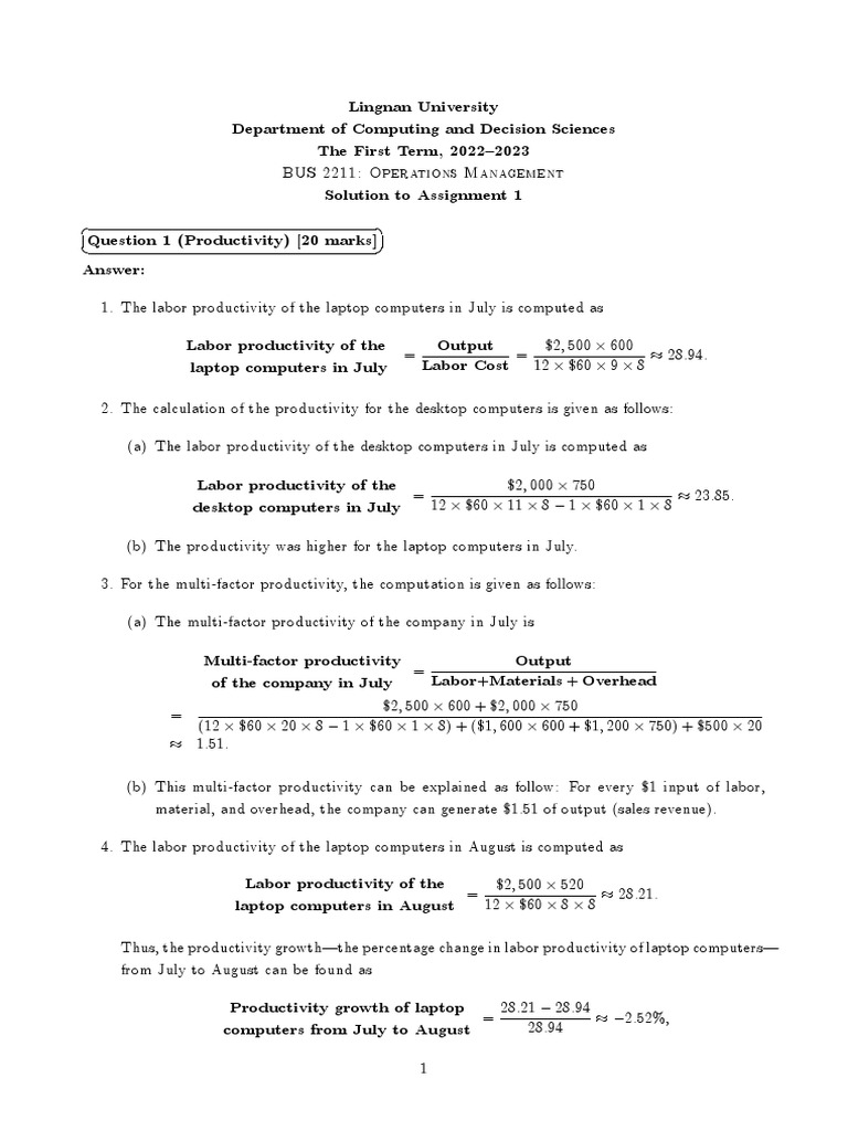 Assignment1 Solution Pdf Business Economics Computing 