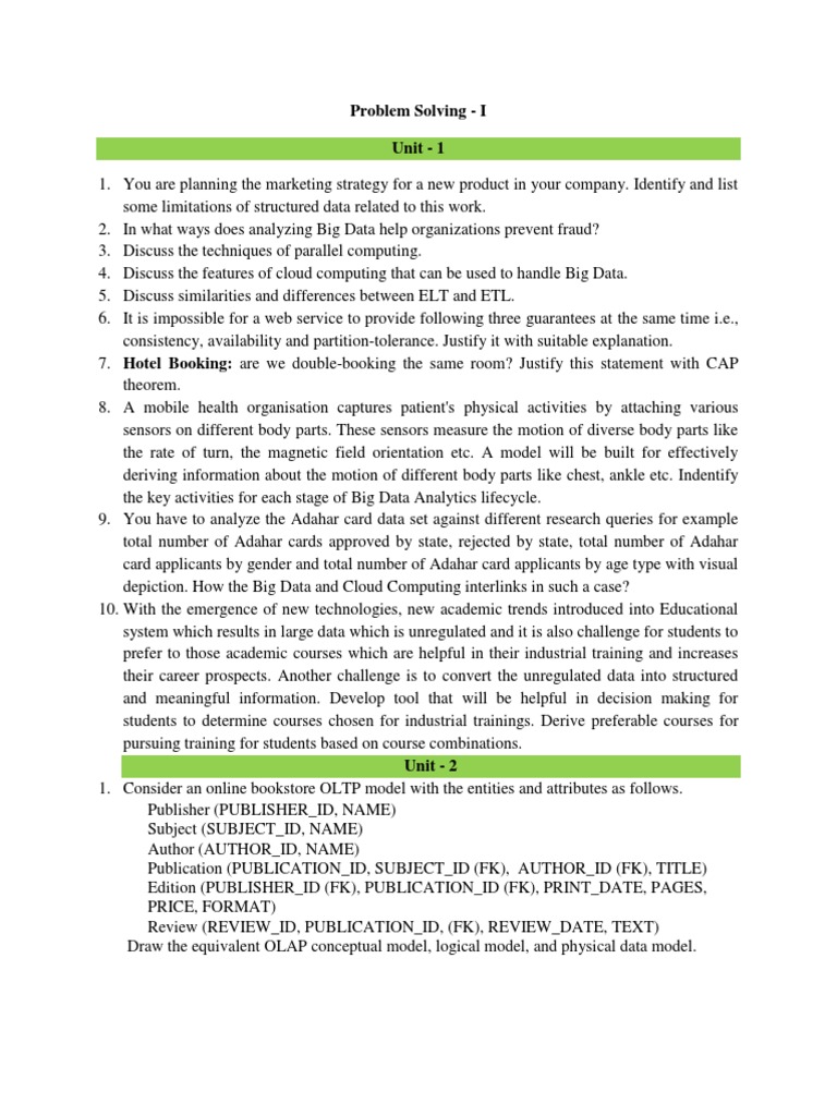 BD Problem Solving - I | PDF | Apache Hadoop | Big Data BD Problem Solving - I | PDF | Apache Hadoop | Big Data