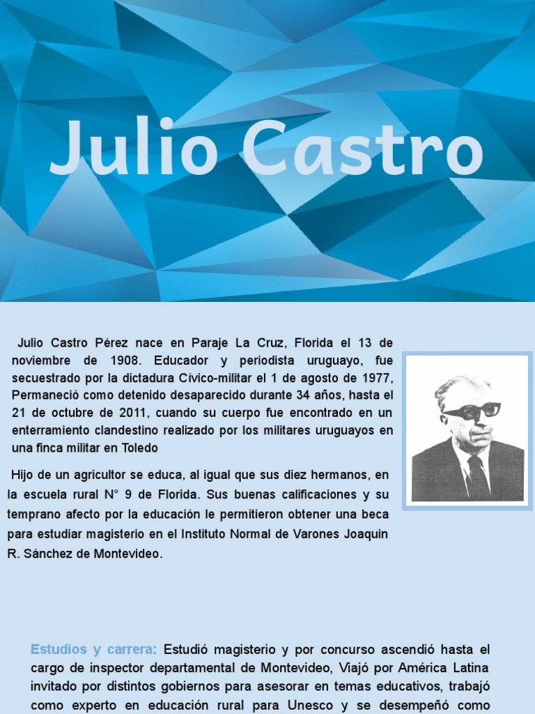 Aportes de Julio Castro a la Educación Uruguaya | PDF | Método de ...