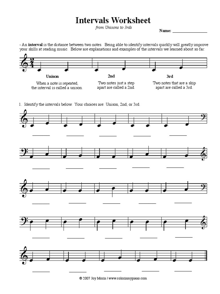 Worksheet Intervals U-3 | PDF