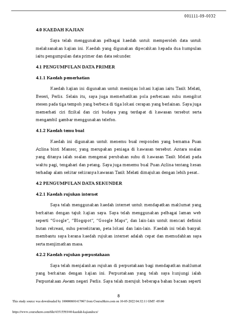 4.0 Kaedah Kajian | PDF