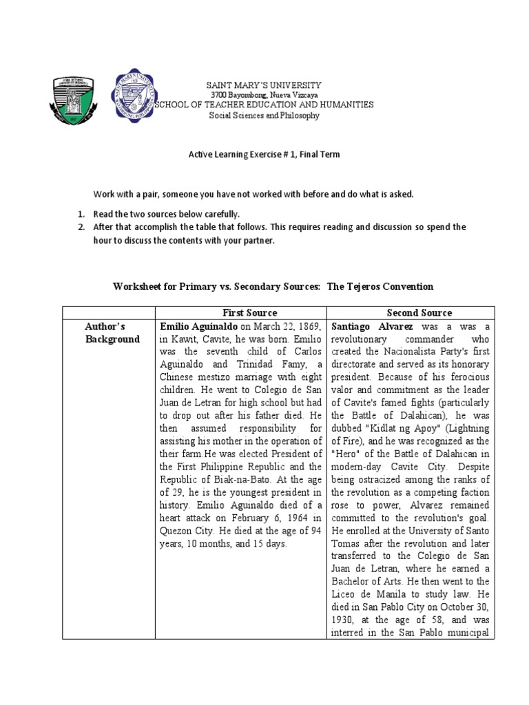 Active Learning Exercise # 1, Final Term | PDF | Philippines