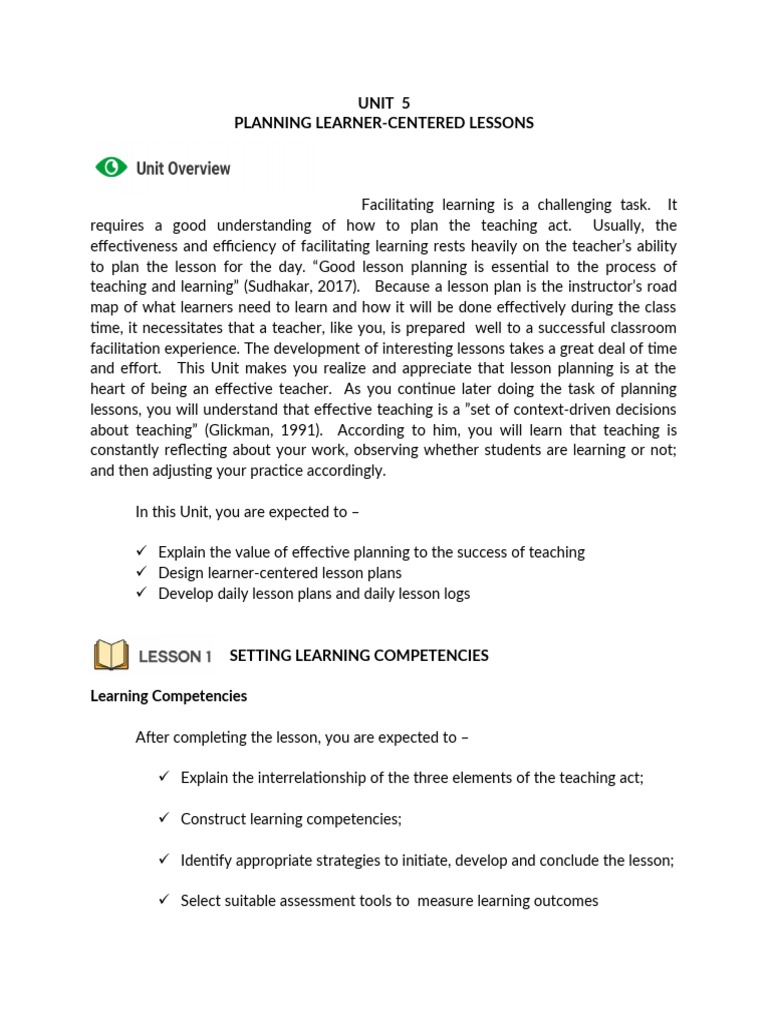 Faci. Learning Unit 5 | PDF | Learning | Educational Assessment Faci. Learning Unit 5 | PDF | Learning | Educational Assessment