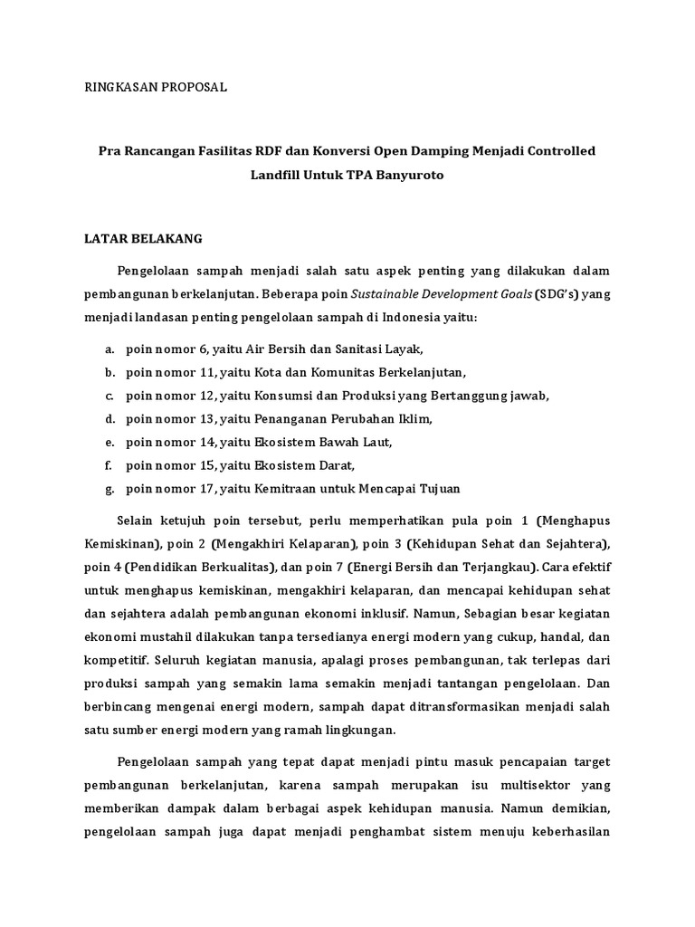 Ringkasan Proposal | PDF