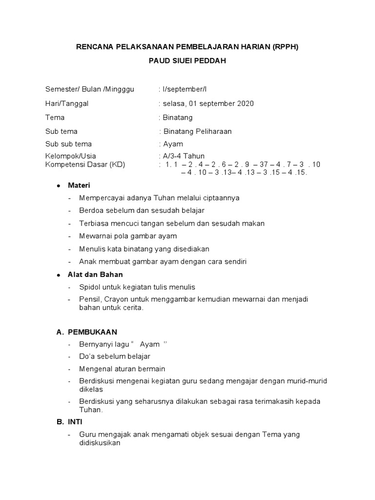 RPPH | PDF | Seni & Disiplin Bahasa