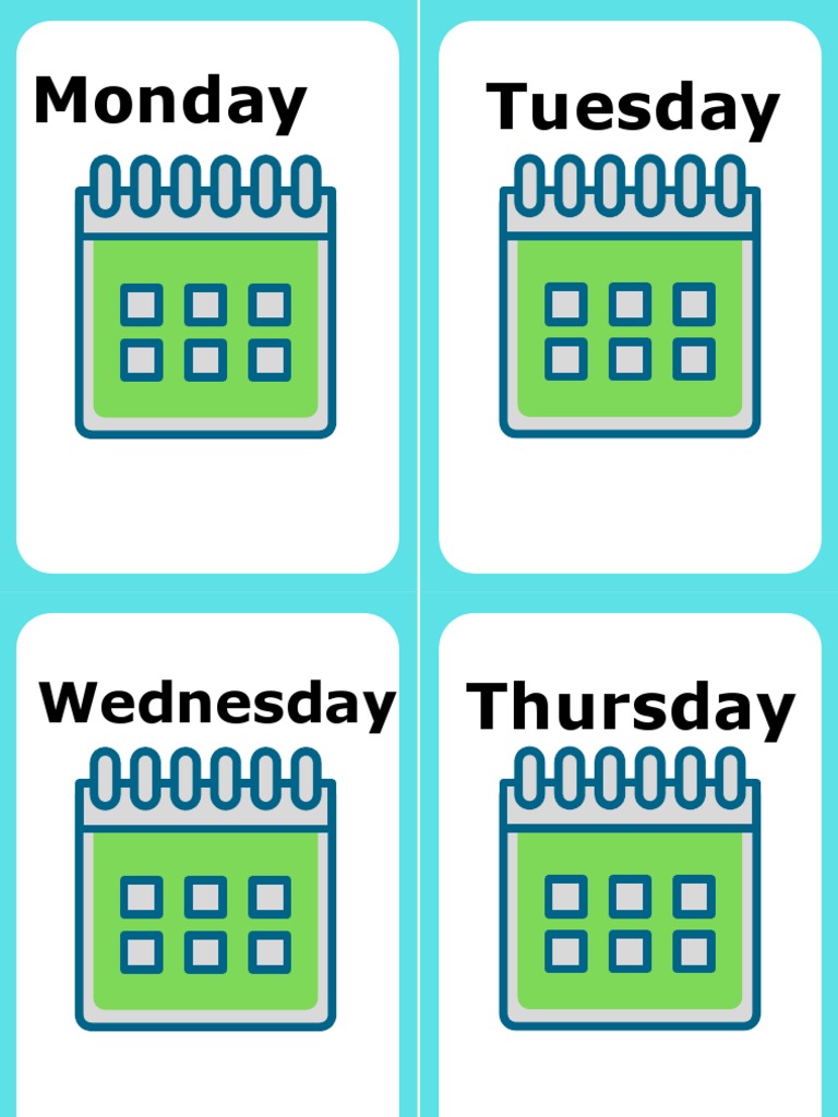 Days of The Week Flashcards | PDF