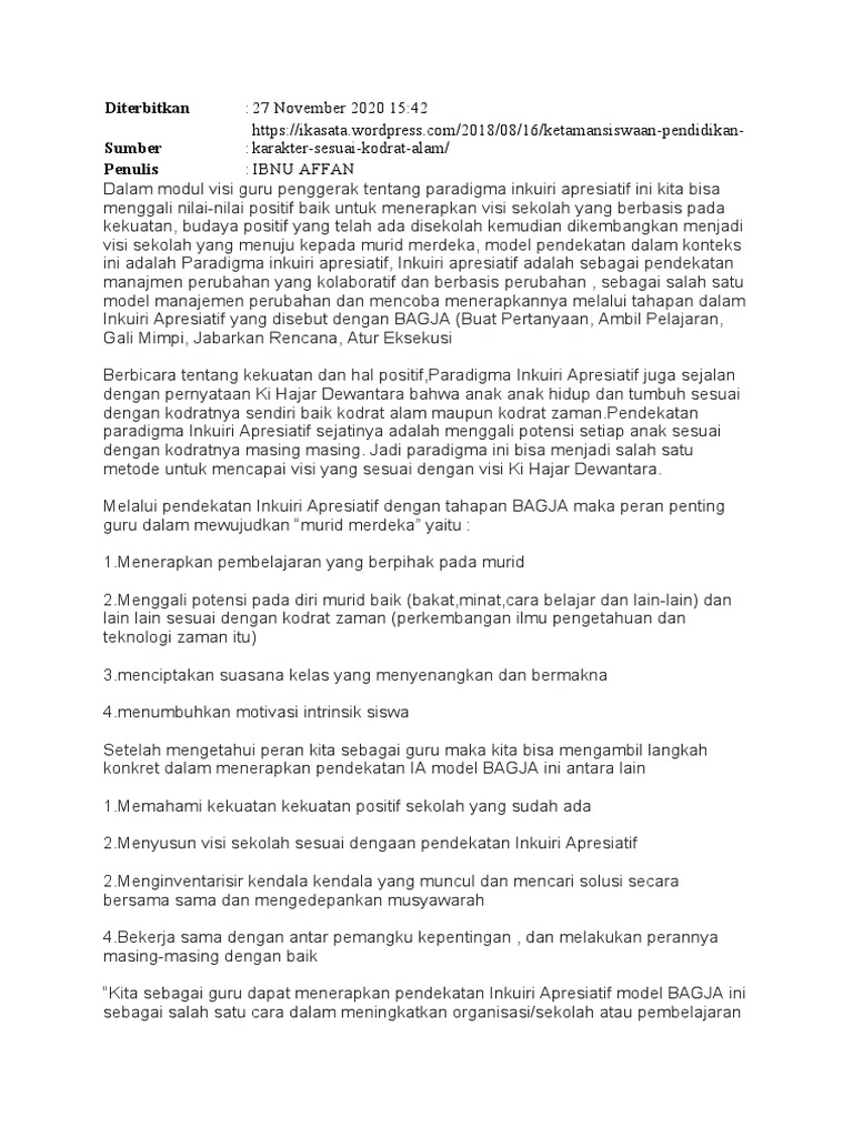 Inkuiri Apresiatif KHD | PDF