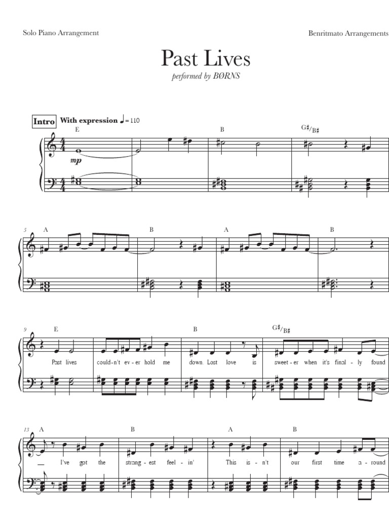 Past Lives-BØRNS - Score | PDF