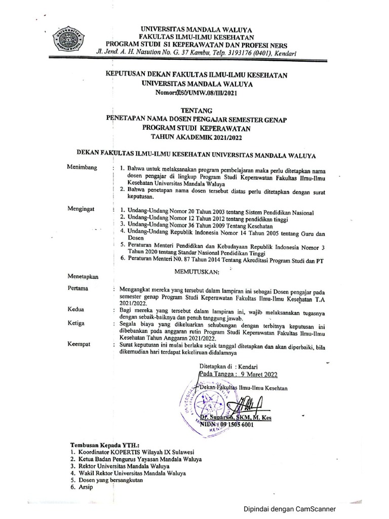 SK Mengajar Genap 2021-2022 | PDF