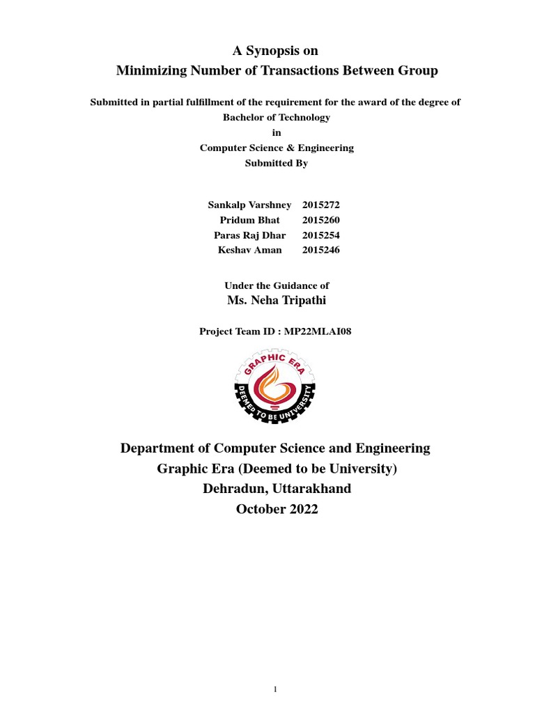 Major Project Synopsis | PDF | Computing | Computer Science