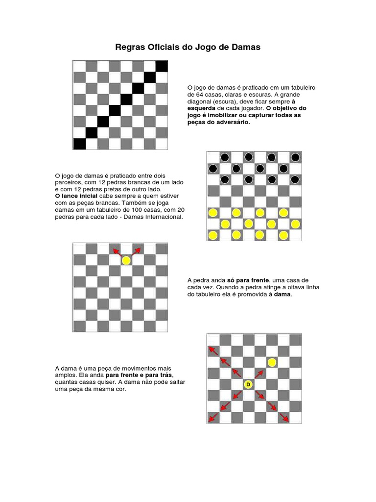 Damas Manual Table Games Pdf Entretenimento Jogos De Tabuleiro