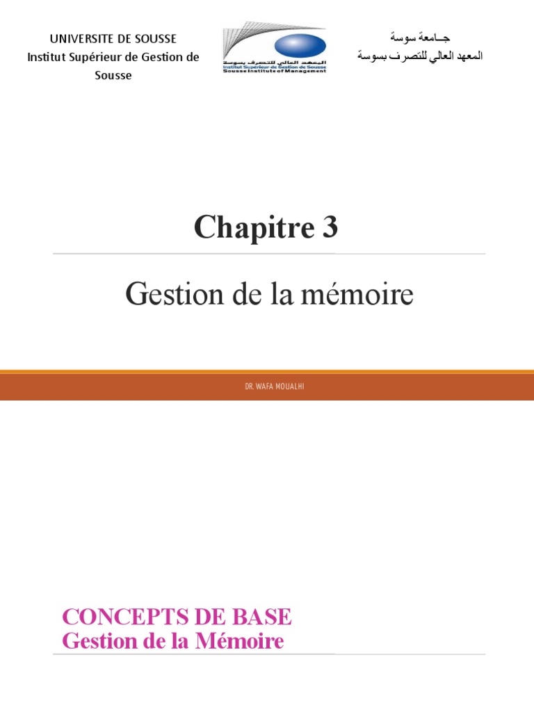 Systemes Dexploitation Chapitre3 Gestion Memoire | PDF | Mémoire (informatique) | Mémoire vive