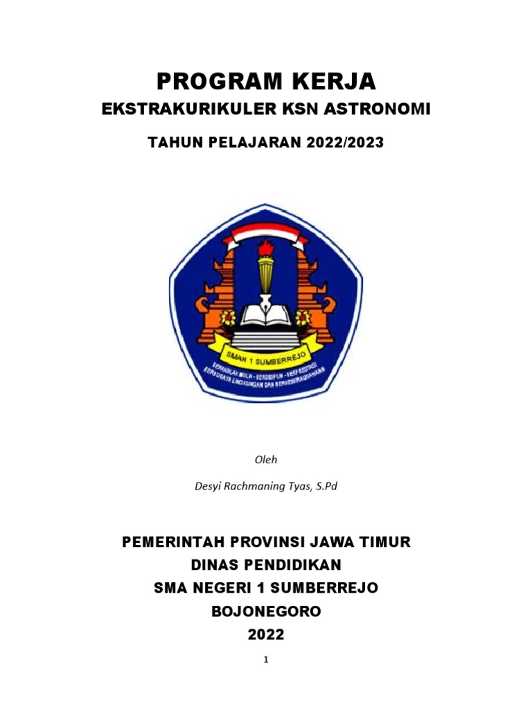 Program Kerja Ekskul Astronomi 2022 | PDF