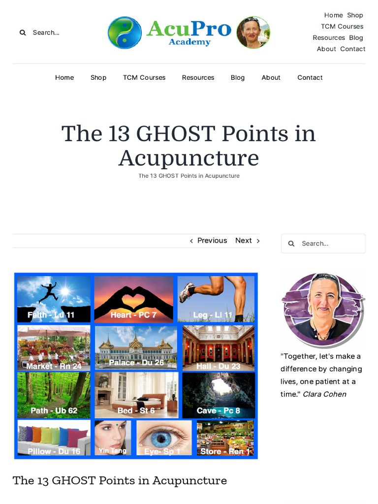 The 13 GHOST Points in Acupuncture - AcuPro Academy _ Acupuncture ...