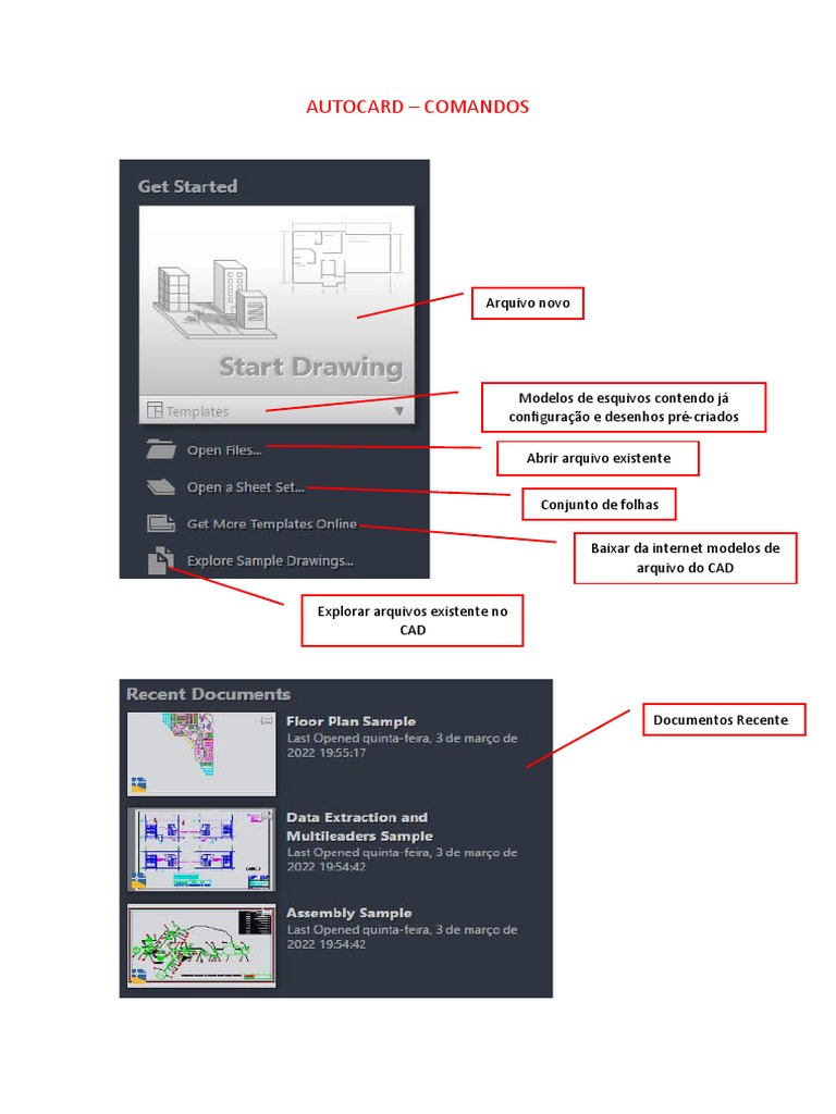 Comandos básicos do AutoCAD para desenho 2D | PDF | Linha (Geometria ...