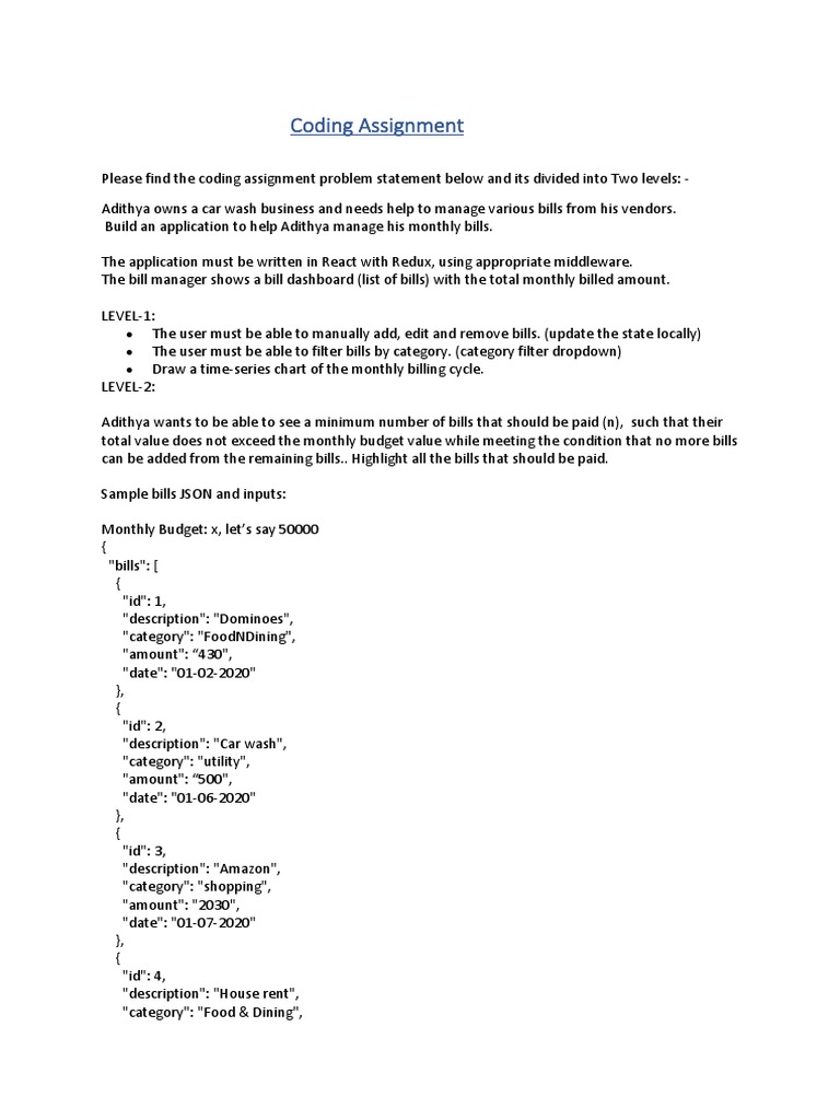 Frontend Coding Assignment | PDF Frontend Coding Assignment | PDF