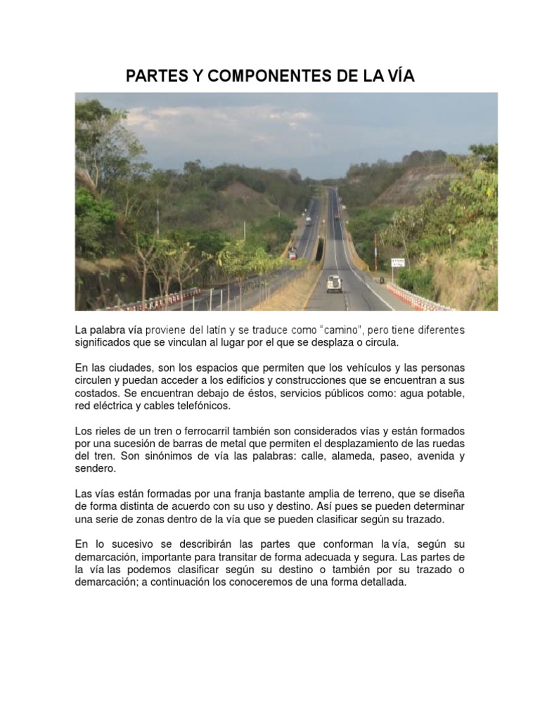 C6.2 Partes y Componentes de La Vía | PDF | Intersección (carretera ...