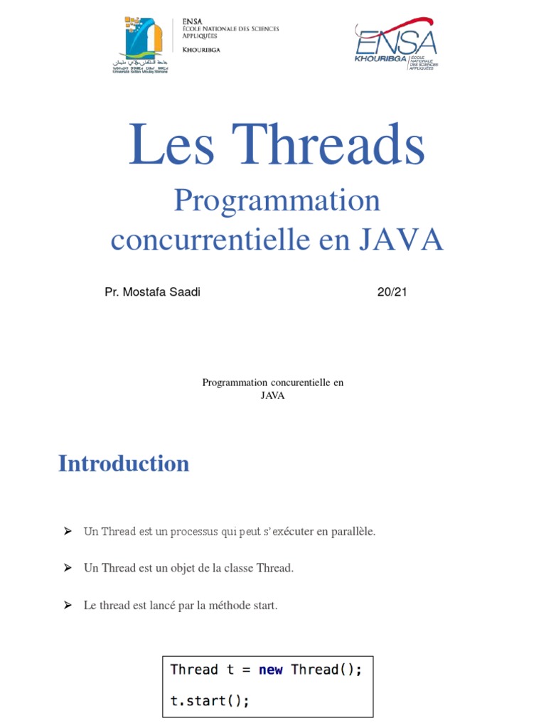 Chap Programmation Concurrentielle | PDF | Thread (informatique) | Java (Langage de programmation)