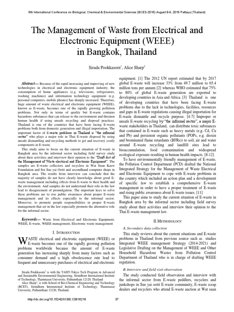 The Management of Waste From Electrical and Electronic Equipment | PDF ...
