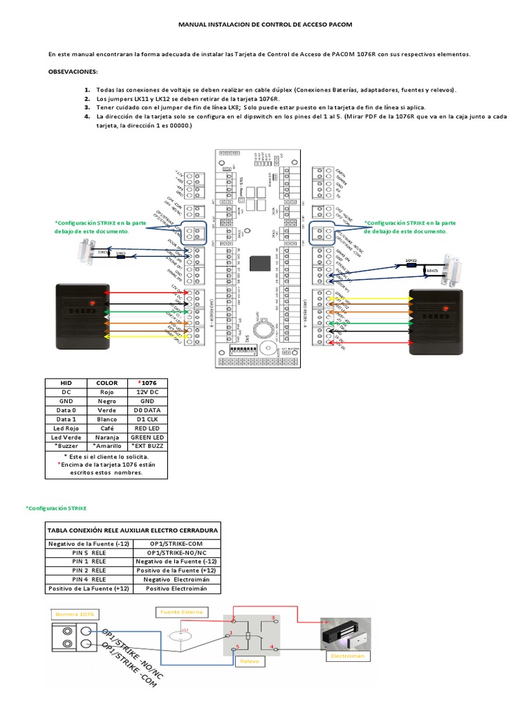 Instalacion de Control de Acceso Pacom | PDF