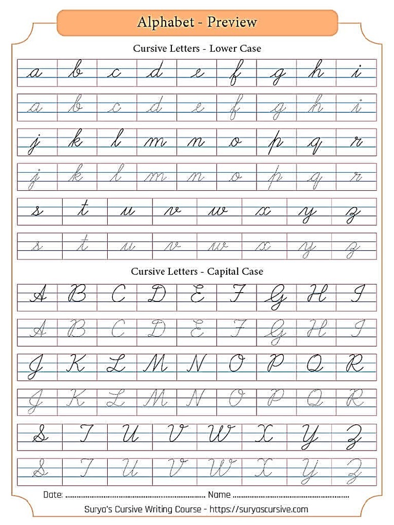 Cursive Writing Uppercase Lowercase Mix | PDF