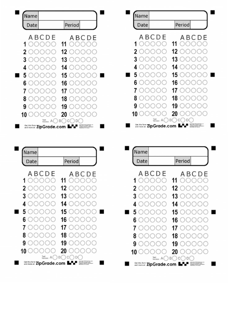 Plantilla Zipgrade | PDF