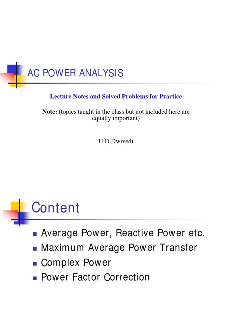 1 Phase AC Power Calculations | PDF | Ac Power | Power (Physics)